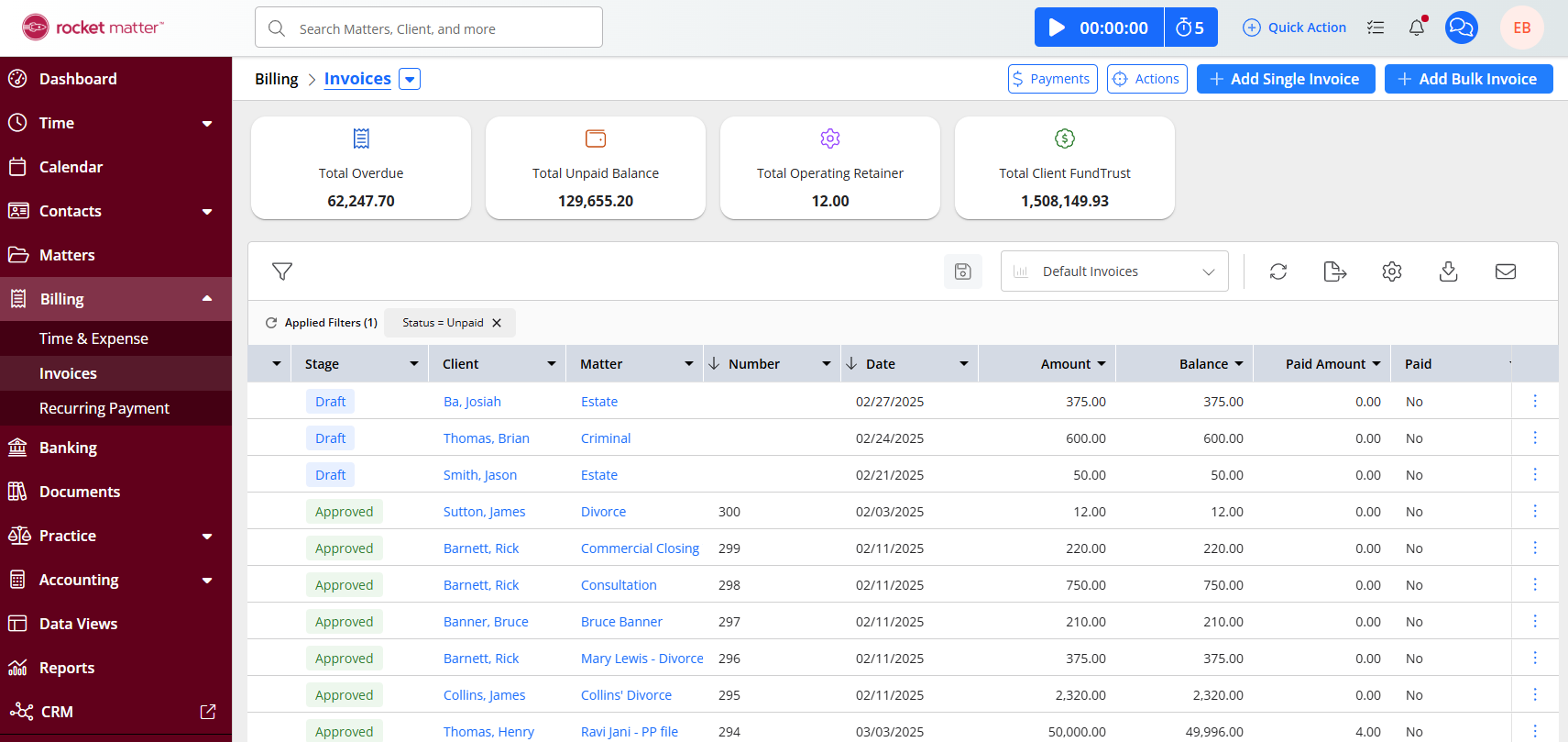 Rocket Matter - Modern Legal Software for Busy Lawyers